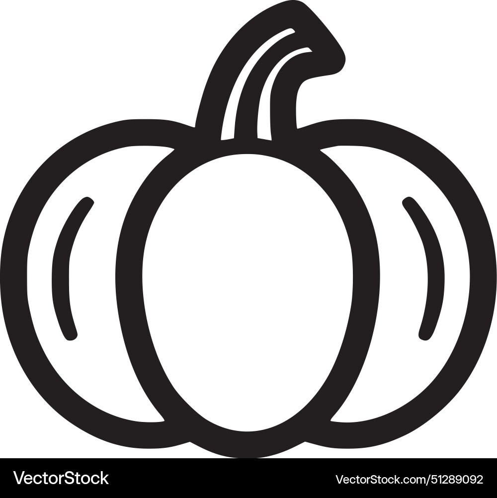 Pumpkin - black and white isolated icon Royalty Free Vector
