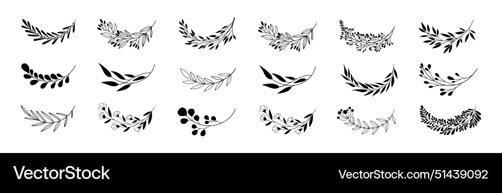 Set of floral branches Royalty Free Vector Image