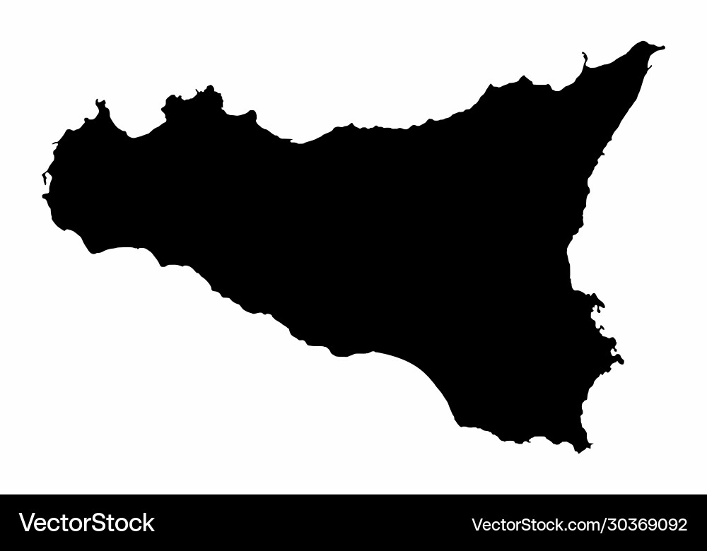 Sicily dark silhouette map Royalty Free Vector Image