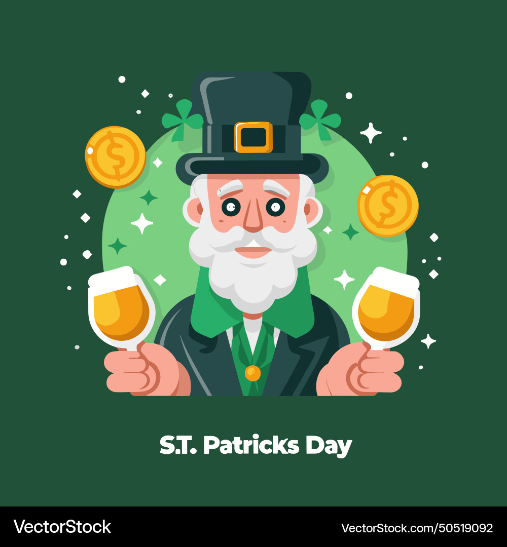 St patricks day flat Royalty Free Vector Image