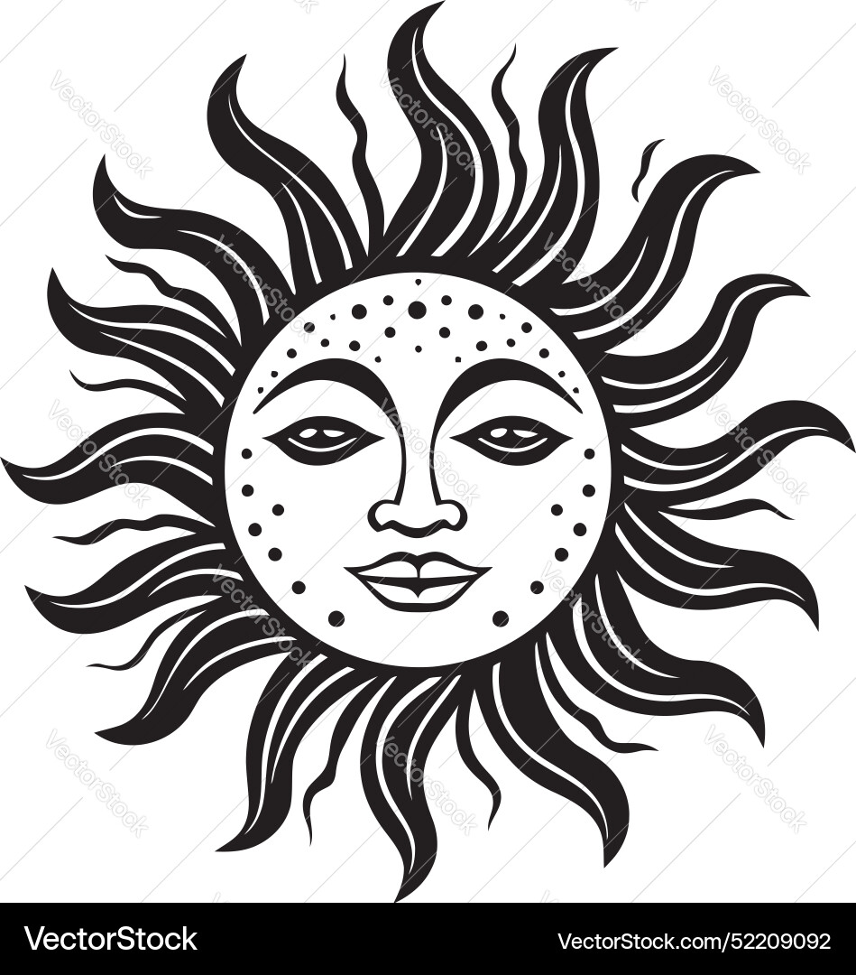 Sunshine sparkle cartoon hand drawn emblem joyful Vector Image