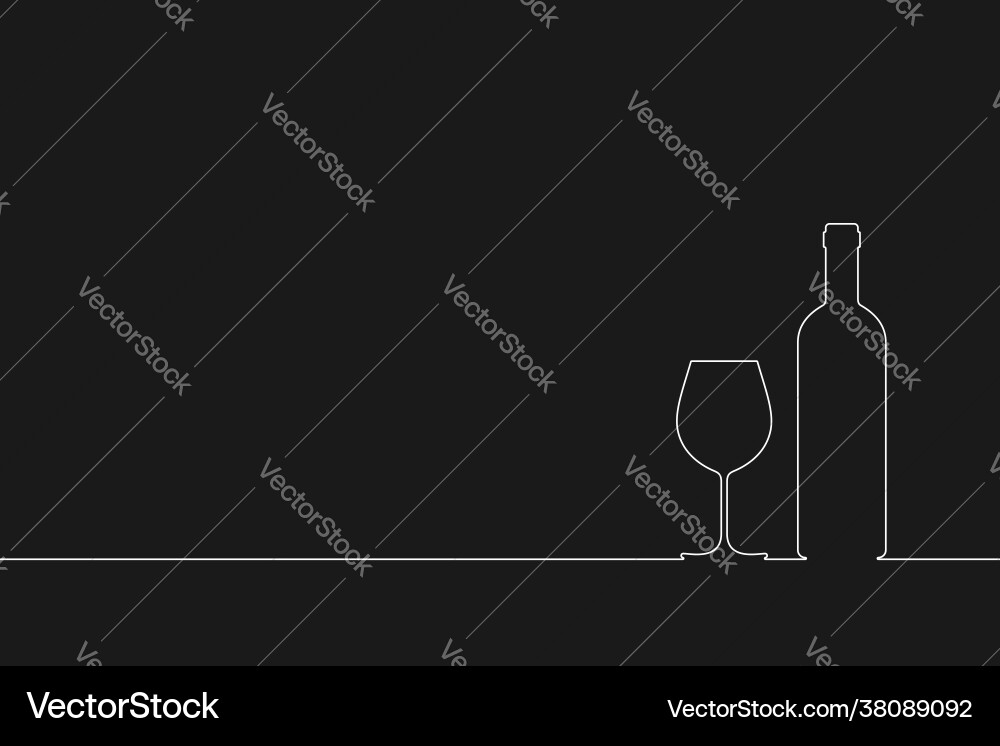 Wine line Royalty Free Vector Image - VectorStock
