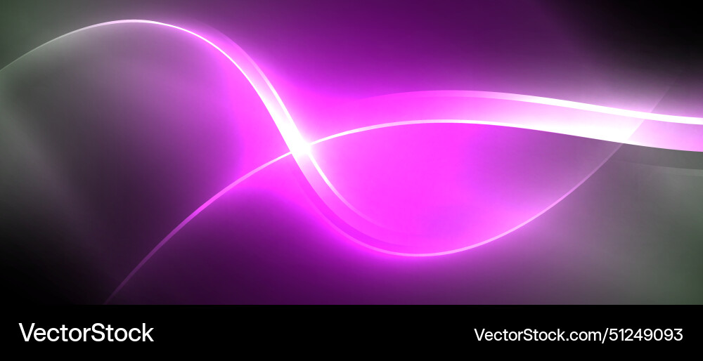A vivid purple wave glows in darkness creating Vector Image