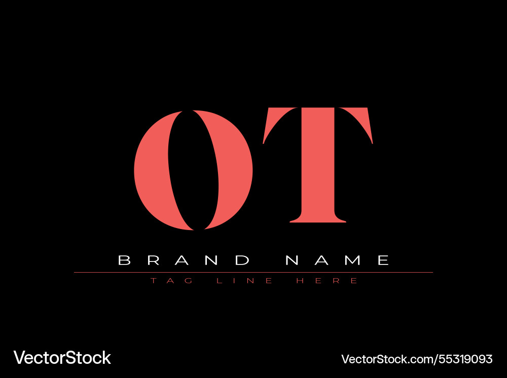 Abstract letter ot minimal logo design template Vector Image