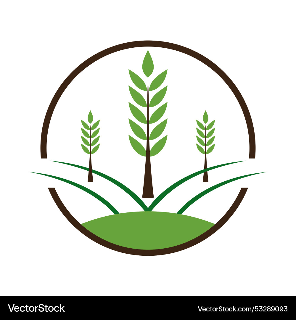 Agronomy logo icon agriculture design Royalty Free Vector