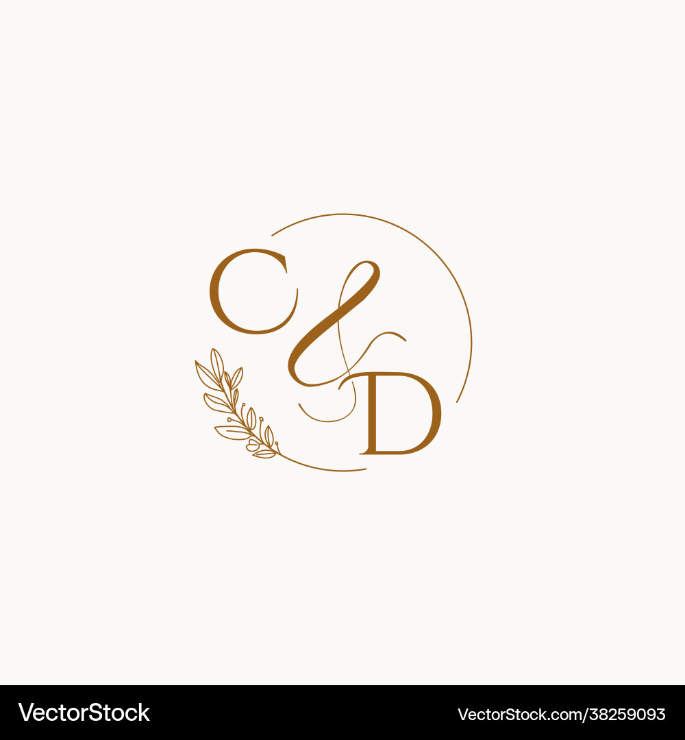 Cd initial wedding monogram logo Royalty Free Vector Image