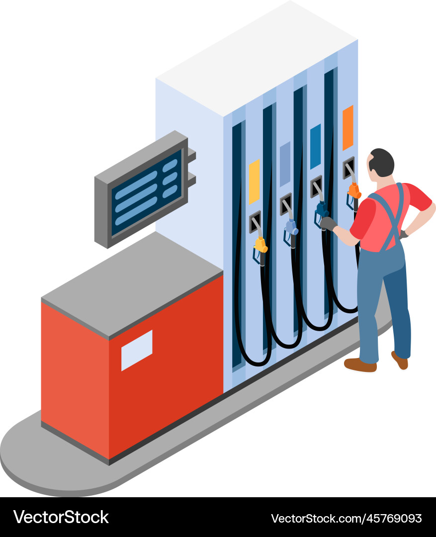 Fuel filling column composition Royalty Free Vector Image