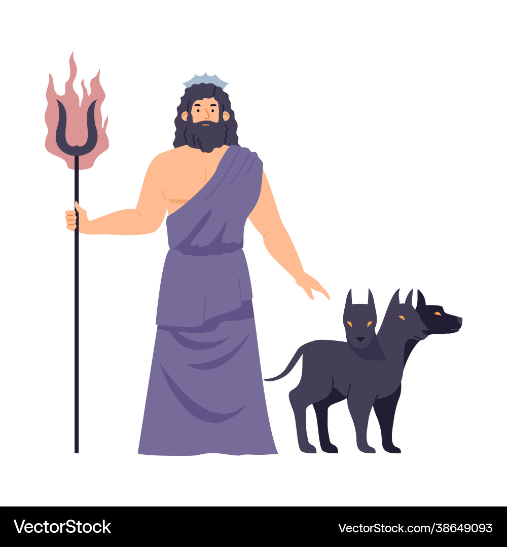 Hades & Cerberus - Underworld God Royalty Free Vector