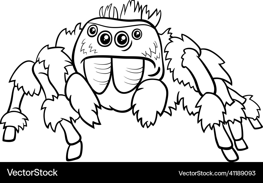 Jumping spider insect character cartoon Royalty Free Vector