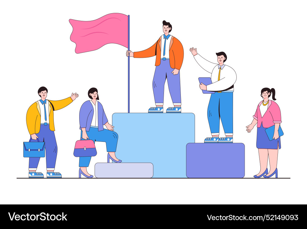 Leadership to guide team members business Vector Image