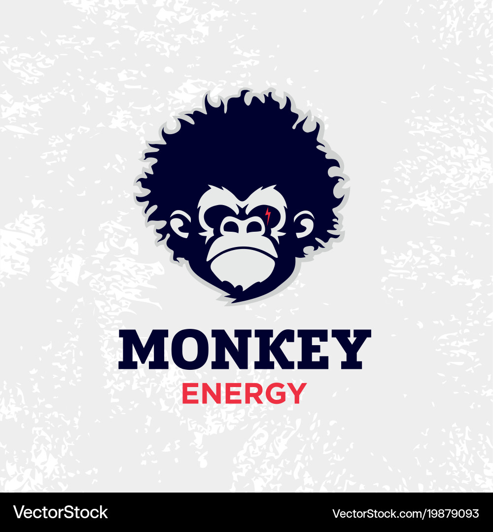 Modern professional sign logo monkey energy Vector Image