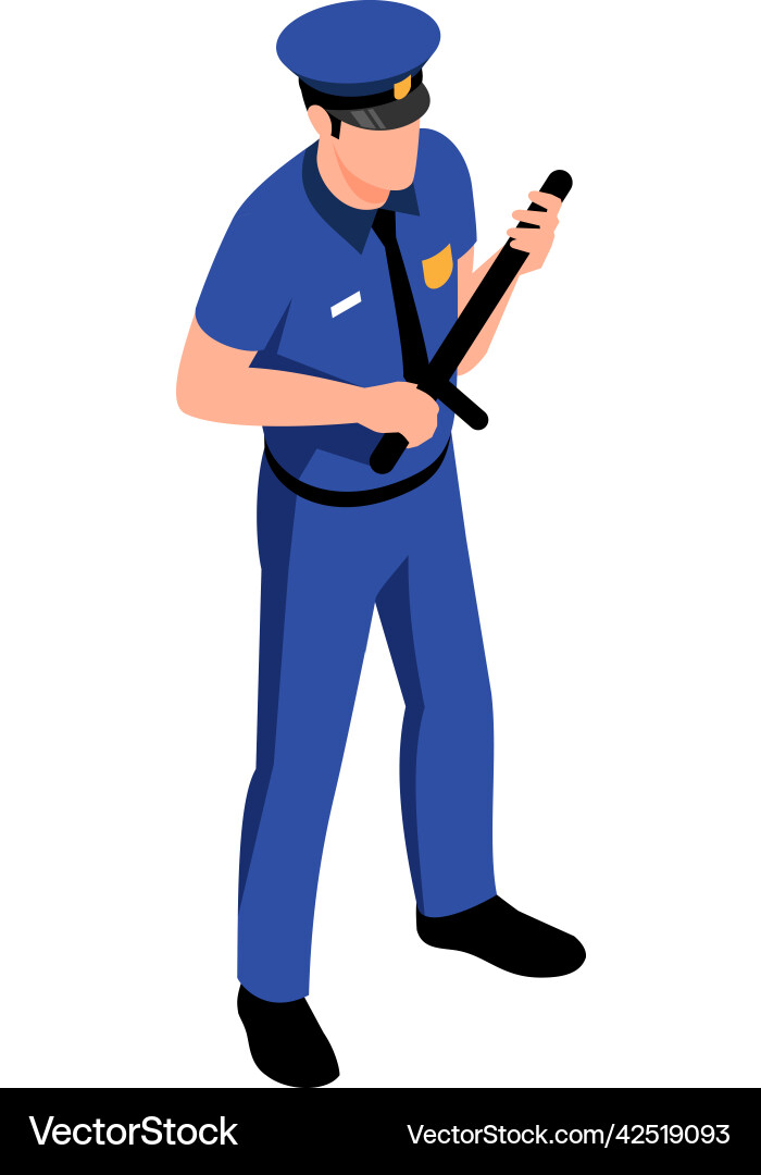 Prison guard baton composition Royalty Free Vector Image