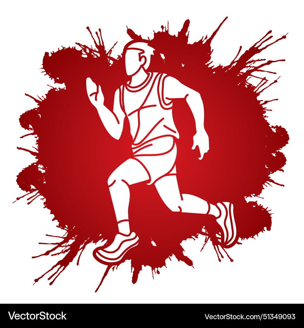 Running action movement marathon runner Royalty Free Vector