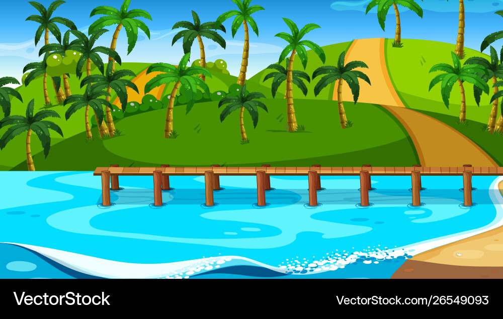 Tropical Beach Landscape Royalty Free Vector Image