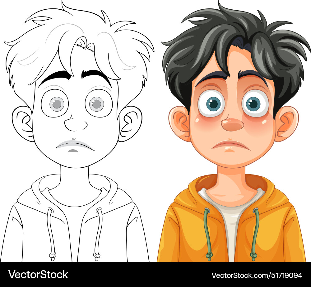 A boy with a surprised expression Royalty Free Vector Image