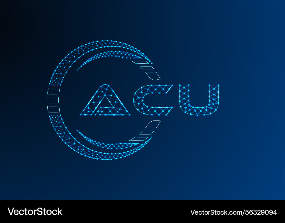 ACU Low Poly Letter Logo Royalty Free Vector Image
