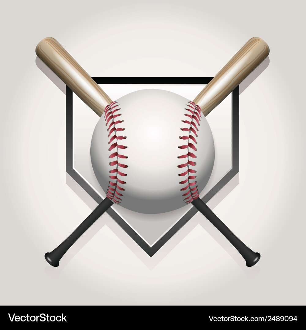 Baseball bat homeplate Royalty Free Vector Image