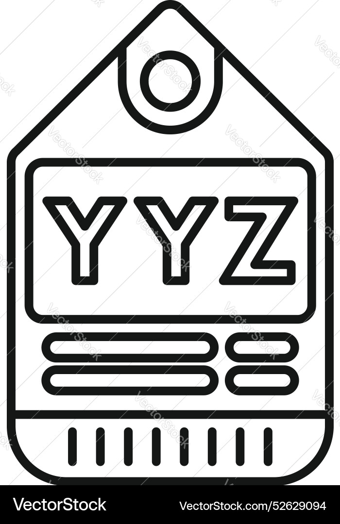 Blank price tag with yyz lettering indicating Vector Image