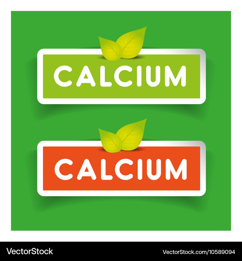 Calcium Label Set - Medical Royalty Free Vector Image