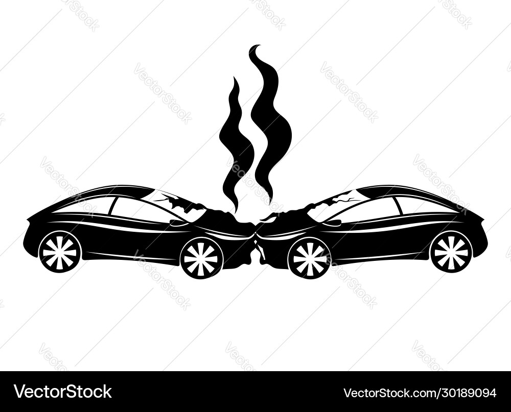 Car accident sign Royalty Free Vector Image - VectorStock