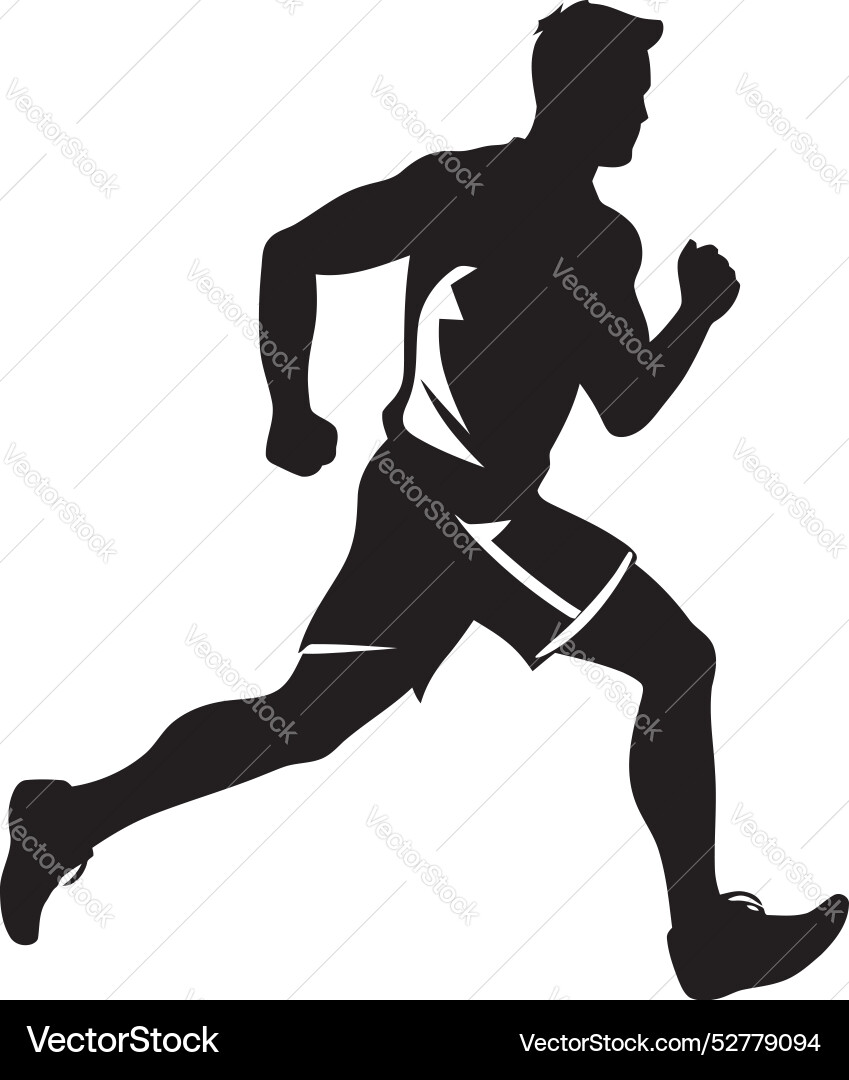 City sprinter urban man running emblem jogging Vector Image