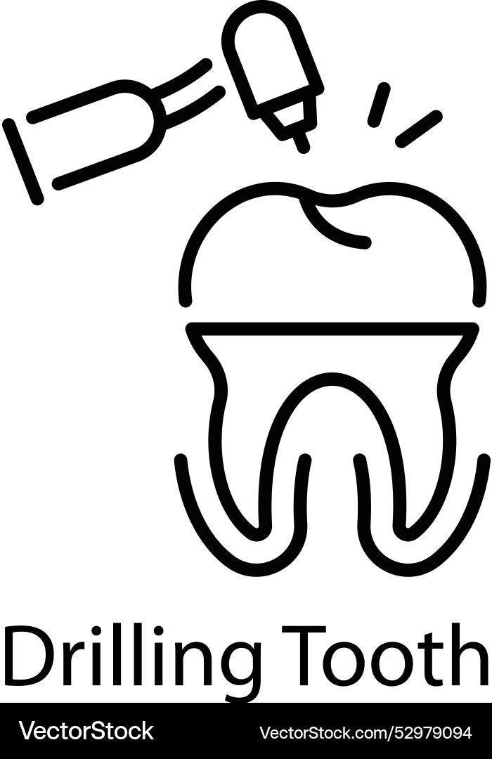 Drilling tooth Royalty Free Vector Image - VectorStock