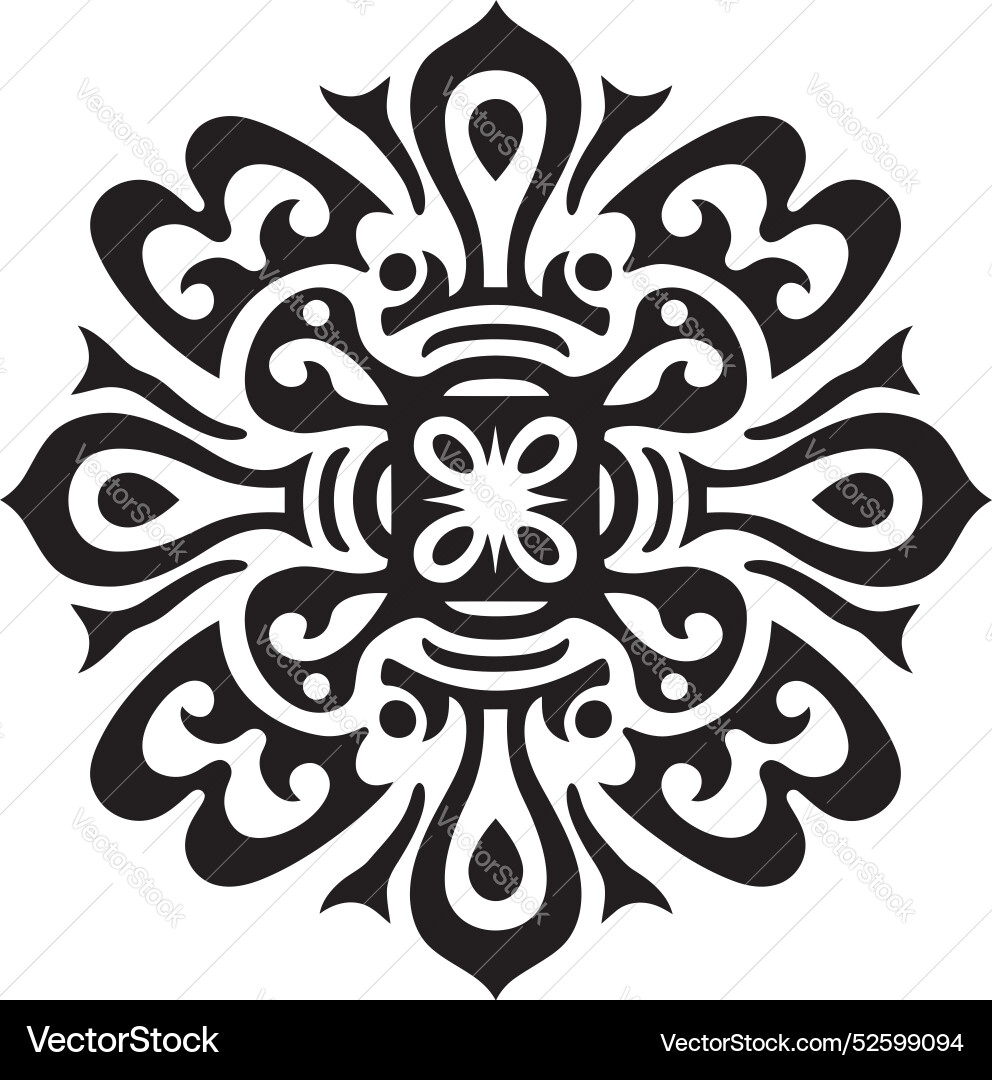 Ethnic Elegance Dayak Pattern Design Infused Vector Image 