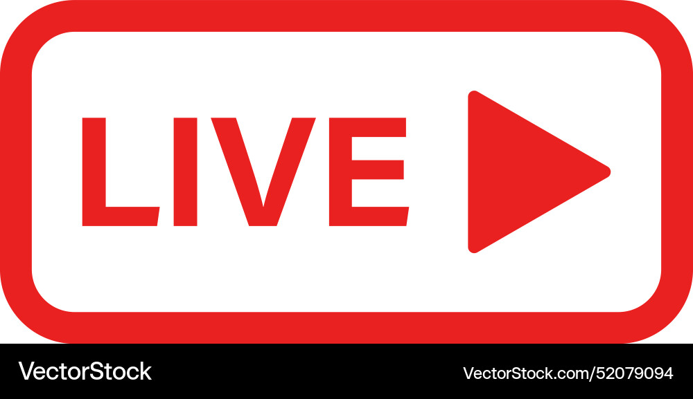 Live streaming icon isolated on white background Vector Image