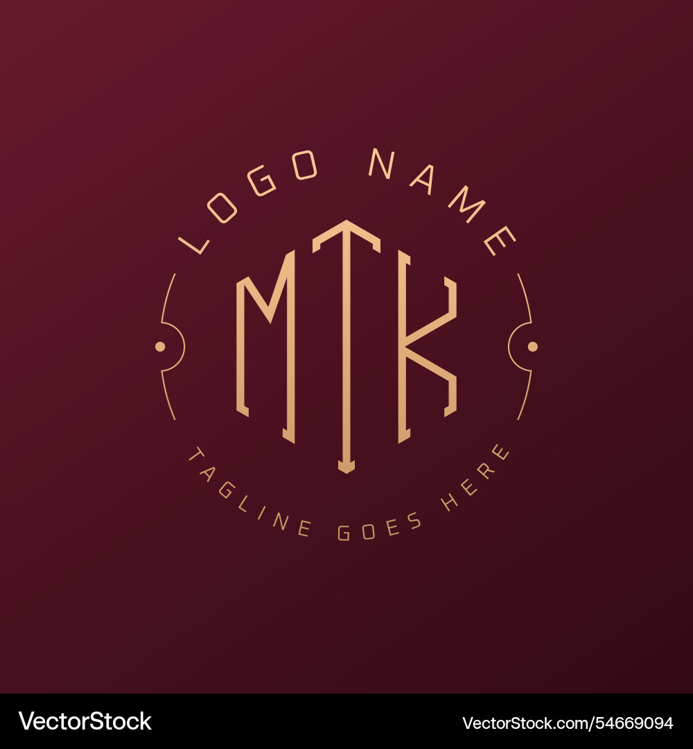 Luxury mtk logo design elegant letter Royalty Free Vector