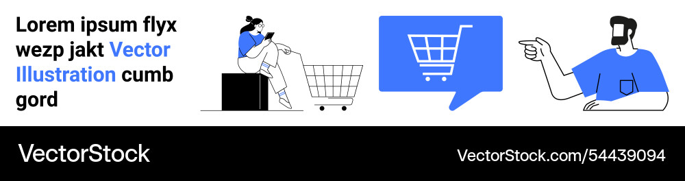 Online shopping concept with human interaction Vector Image