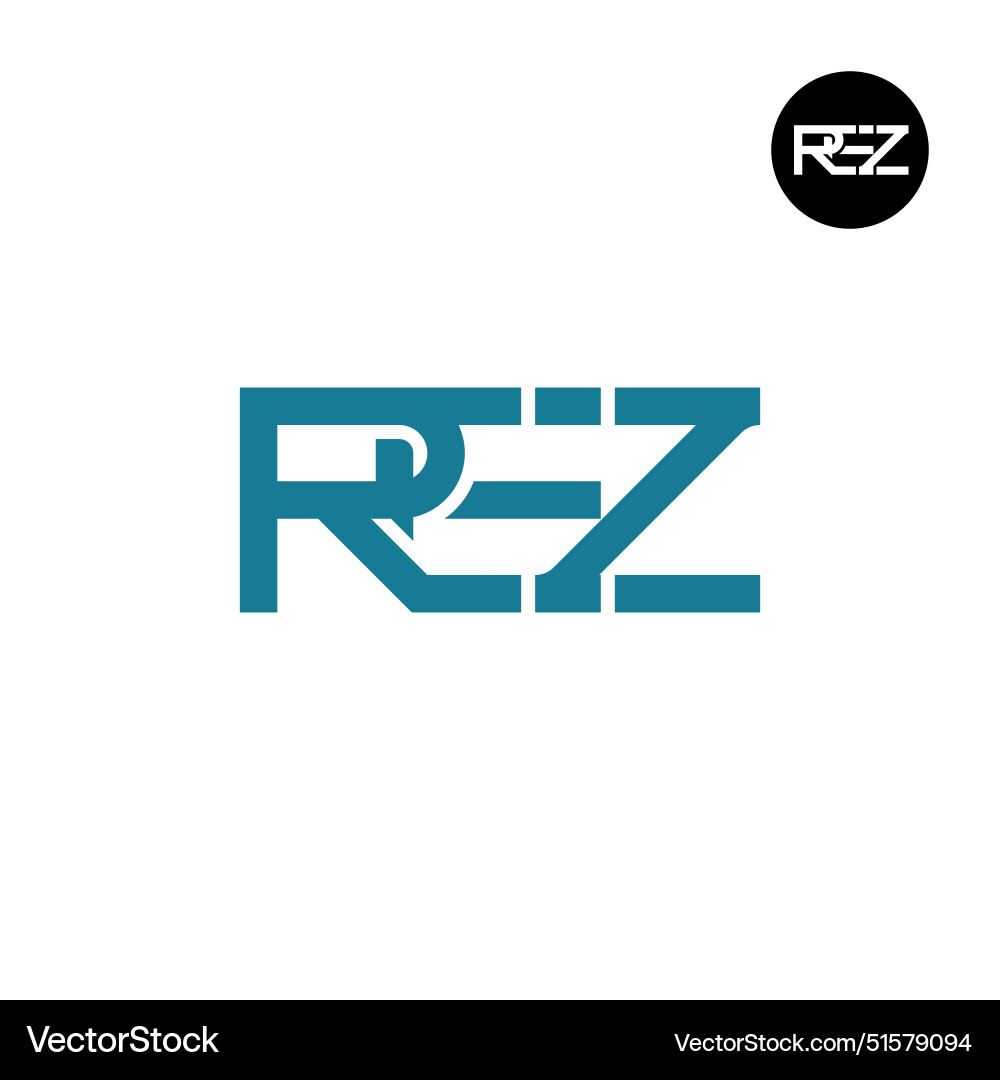 Rez logo letter monogram design Royalty Free Vector Image