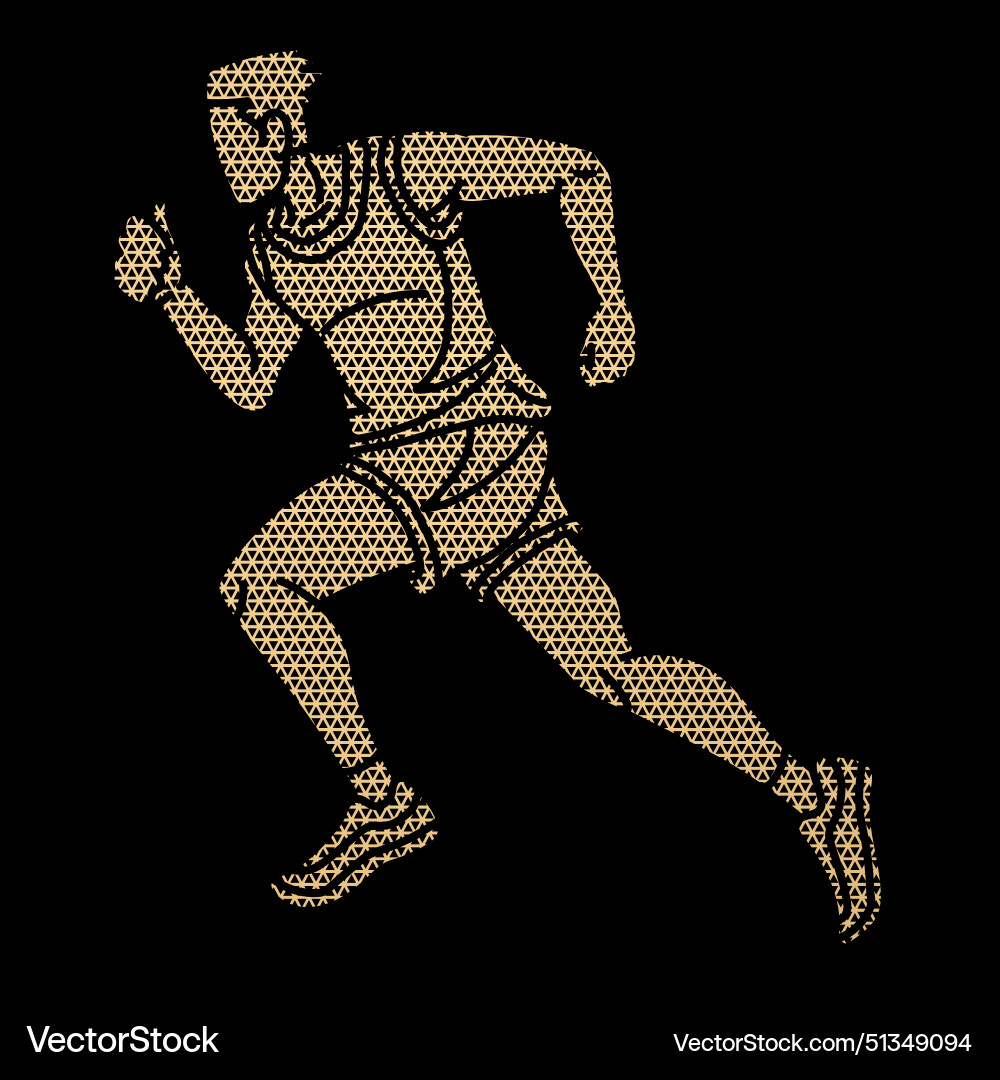 Running action movement marathon runner Royalty Free Vector