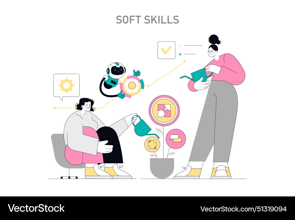 Soft skills flat Royalty Free Vector Image - VectorStock