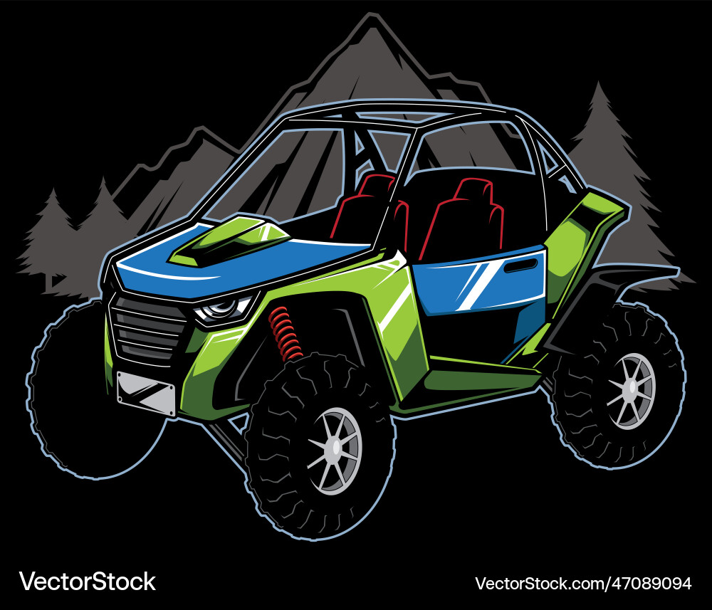 Utv side by mascot Royalty Free Vector Image - VectorStock
