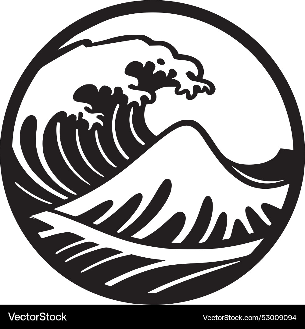 Waves - minimalist and flat logo Royalty Free Vector Image