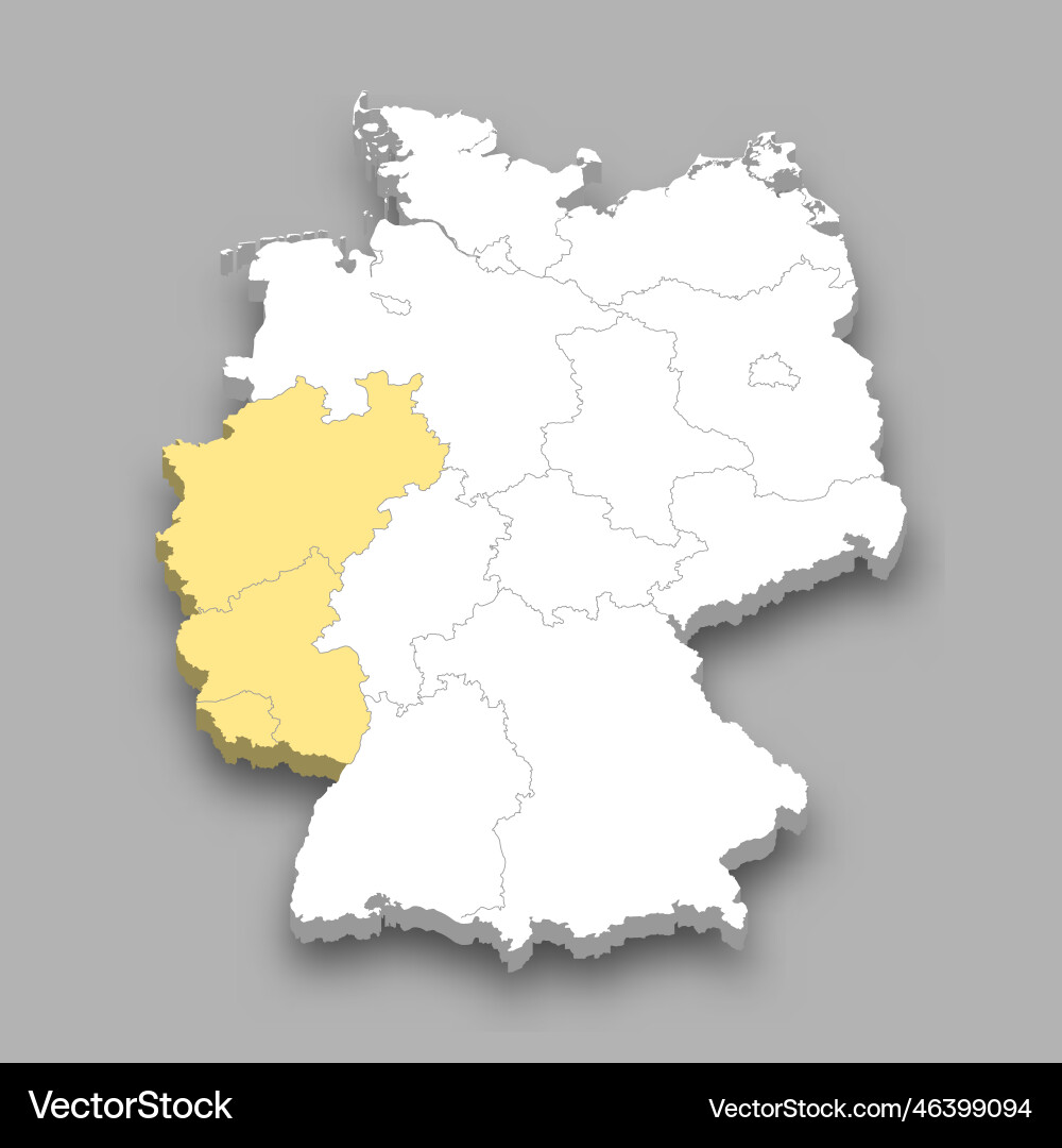 Western region location within germany map Vector Image