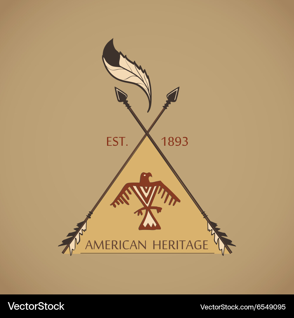 American indian emblems and labels Royalty Free Vector Image