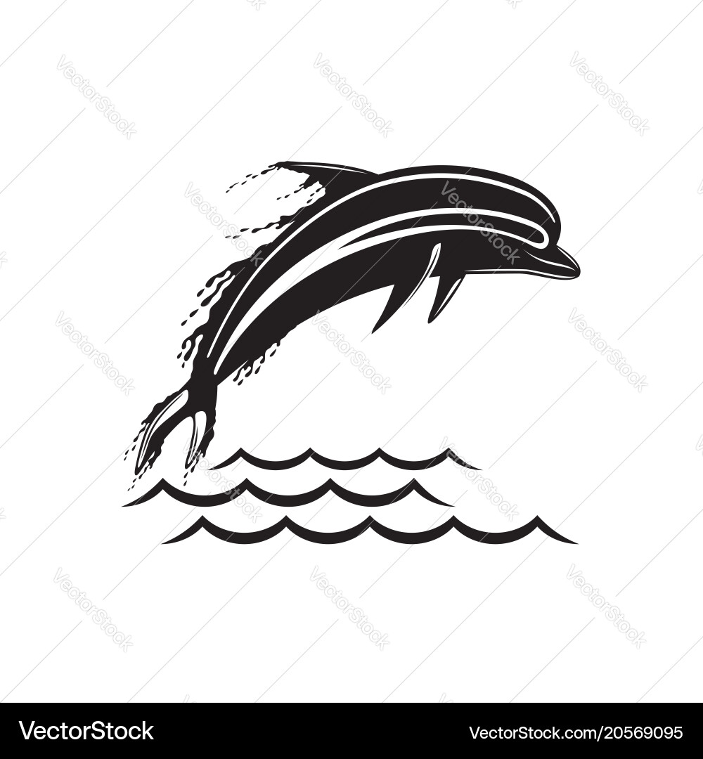 Black dolphin sign Royalty Free Vector Image - VectorStock
