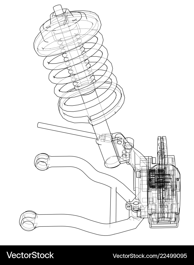 Car suspension with shock absorber Royalty Free Vector Image