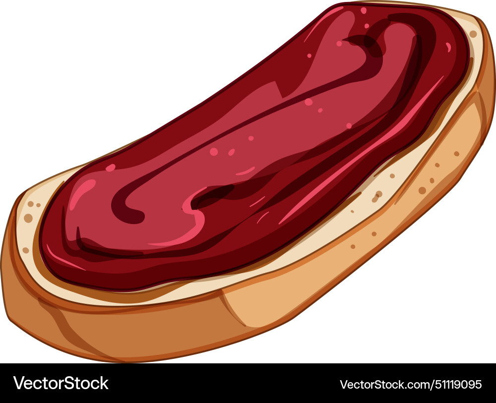 Crunchy toast jam cartoon Royalty Free Vector Image