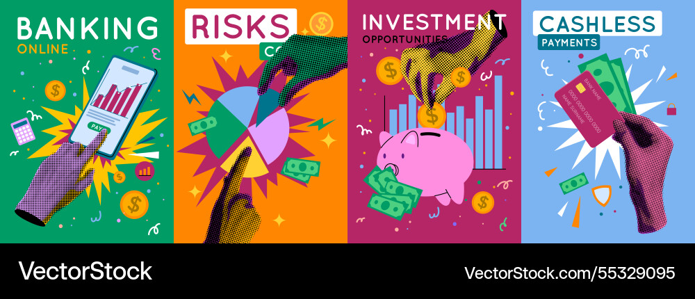 Financial and banking services concept ads banner Vector Image