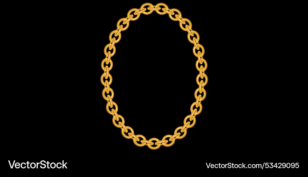 Gold chain jewelry frame Royalty Free Vector Image