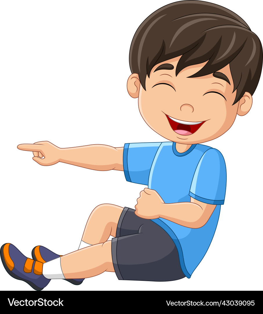 Laughing Boy Cartoon Royalty Free Vector Image