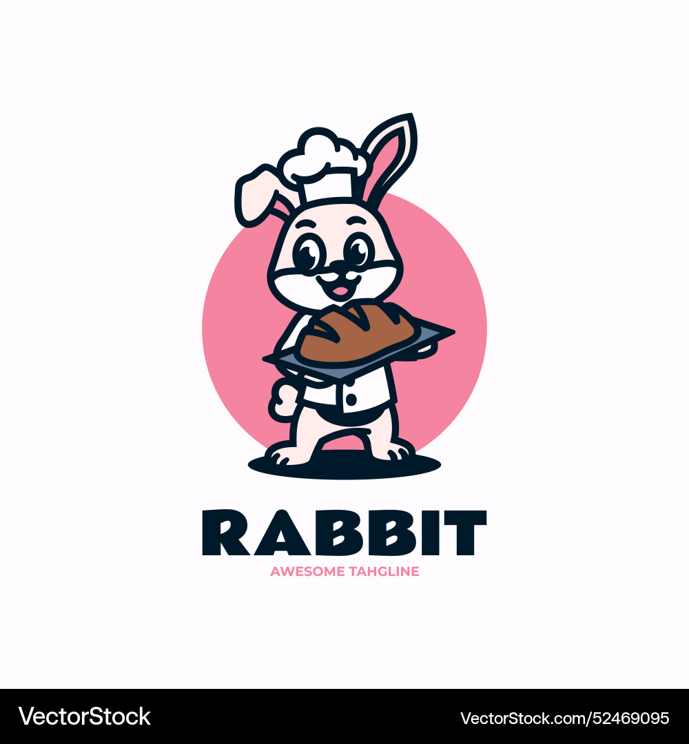 Logo rabbit mascot cartoon style Royalty Free Vector Image