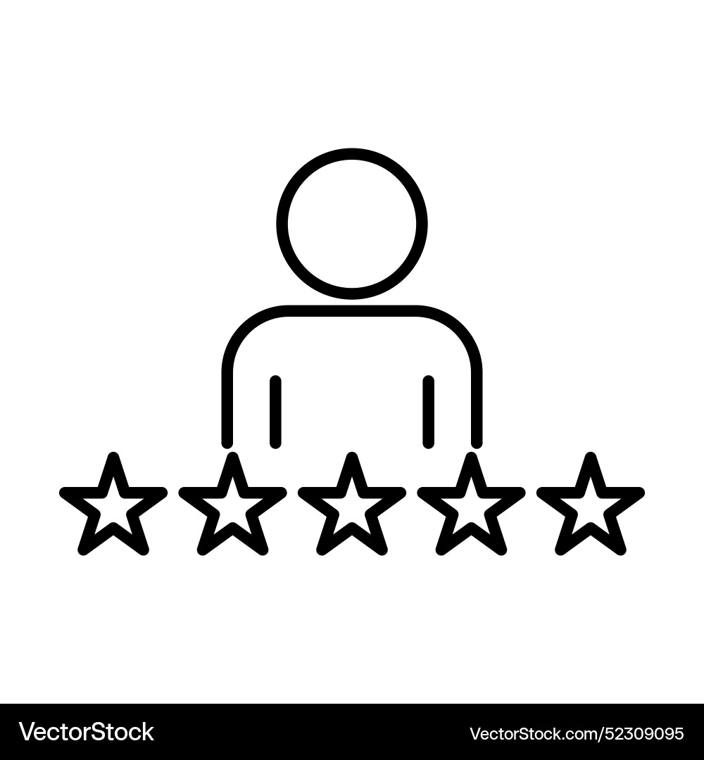 Rating employee icon linear logo mark in black Vector Image