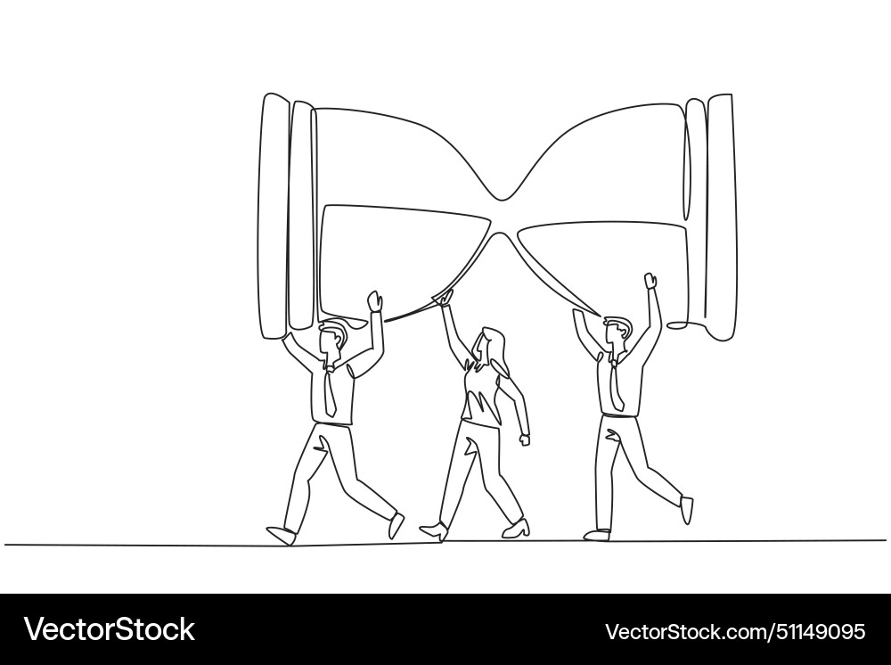 Single continuous line drawing a group Royalty Free Vector