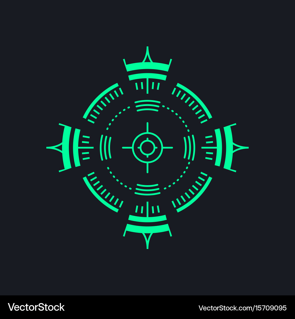 Sniper backsight or radar icon - aim symbol Vector Image