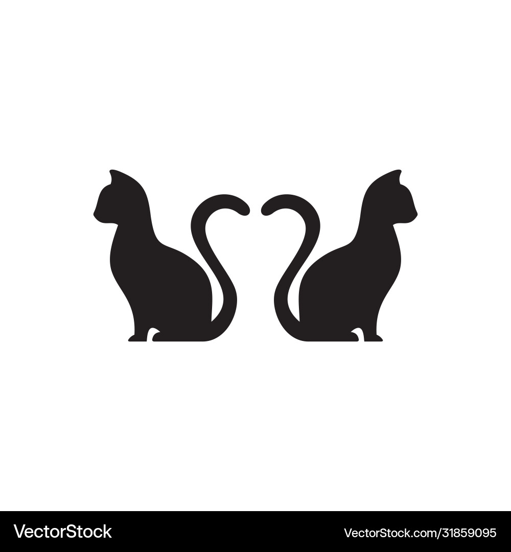 Two cats icon symbol Royalty Free Vector Image