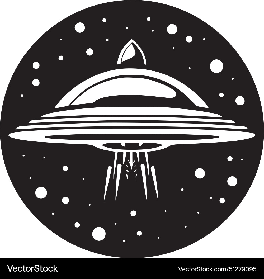 Ufo - black and white isolated icon Royalty Free Vector