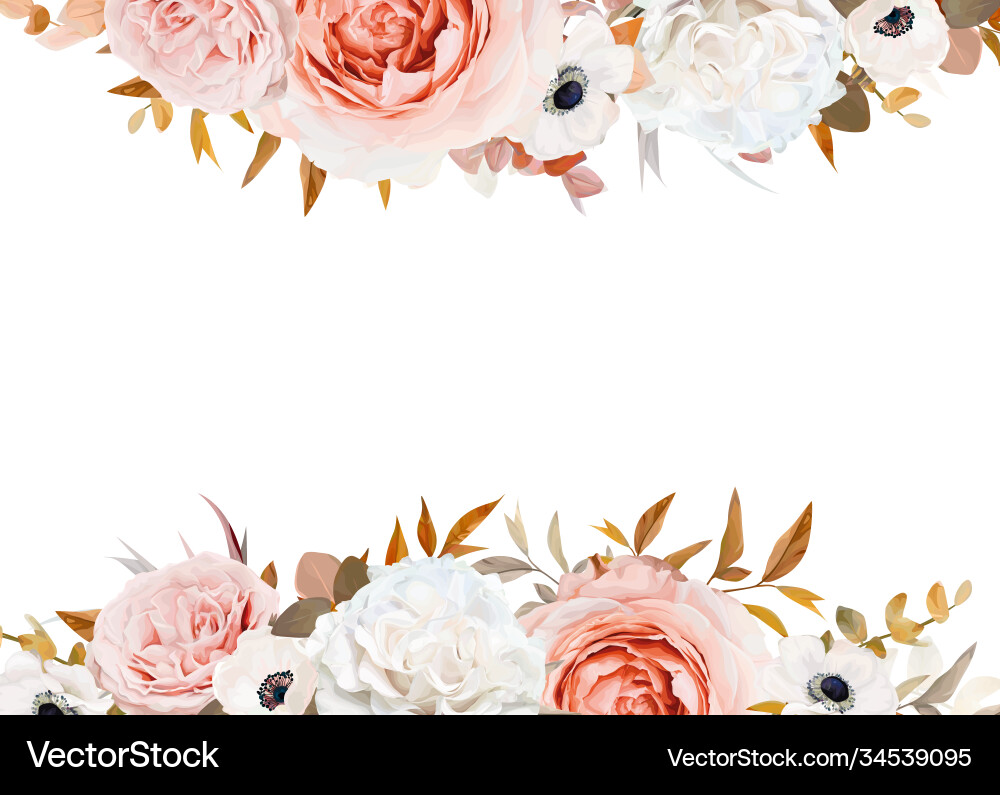 Wedding fall invite floral greeting card banner Vector Image